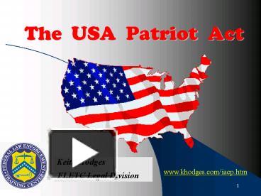 PPT – The USA Patriot Act PowerPoint presentation | free to view - id ...