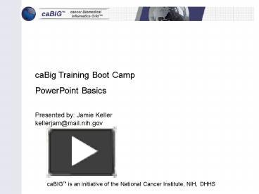 PPT – caBig Training Boot Camp PowerPoint presentation | free to view - id: 212fe-MTk1Z