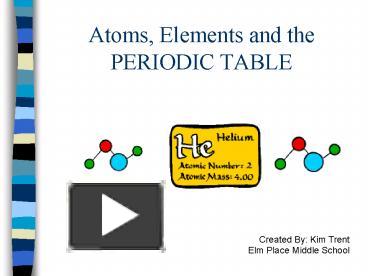 Atoms, Elements and the PERIODIC TABLE presentation | free to view