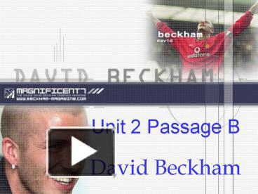 David Beckham presentation | free to view