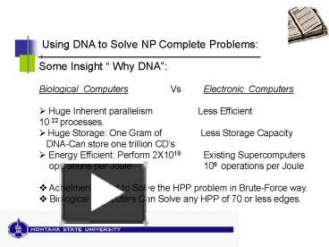 PPT – Using DNA to Solve NP Complete Problems: PowerPoint presentation | free to view - id ...