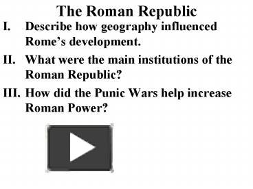 PPT – The Roman Republic PowerPoint presentation | free to view - id ...