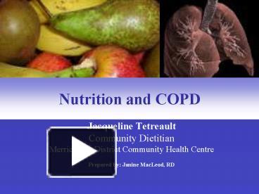 Nutrition and COPD presentation | free to view