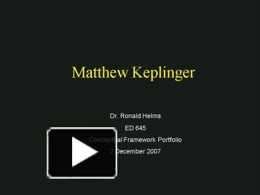 Matthew Keplinger presentation | free to view