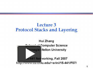 Lecture 3 Protocol Stacks and Layering presentation | free to download
