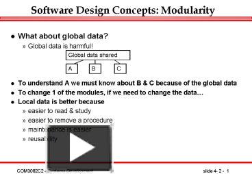 PPT – Software Design Concepts: Modularity PowerPoint presentation | free to view - id: 217fb1-ZDc1Z