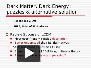 PPT – Dark Matter, Dark Energy: puzzles PowerPoint presentation | free ...