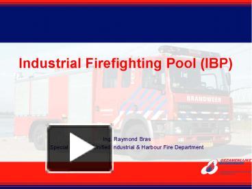 Industrial Firefighting Pool (IBP) presentation | free to download