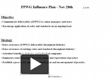 PPWG Influence Plan - Nov 28th p 1 of 4 presentation | free to download