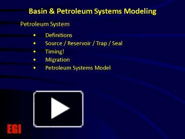 Petroleum System presentation | free to view