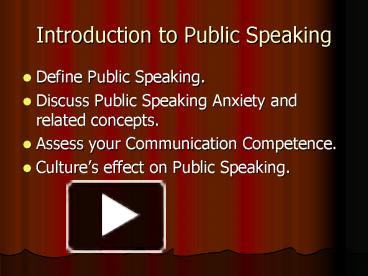 Introduction to Public Speaking presentation | free to view