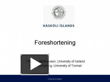 Foreshortening presentation | free to view
