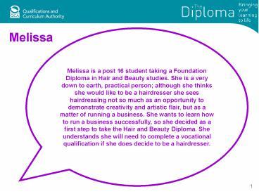 PPT – Melissa PowerPoint presentation | free to view - id: 21db65-ZDc1Z