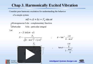 Chap 3' Harmonically Excited Vibration presentation | free to view