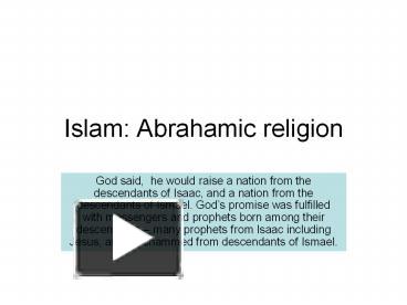 Islam: Abrahamic religion presentation | free to download