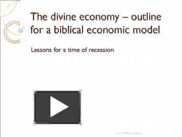 The divine economy outline for a biblical economic model presentation ...