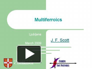 Multiferroics presentation | free to view