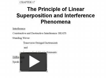 PPT – The Principle of Linear Superposition and Interference Phenomena ...