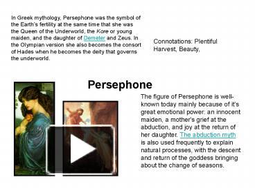 Persephone presentation | free to view
