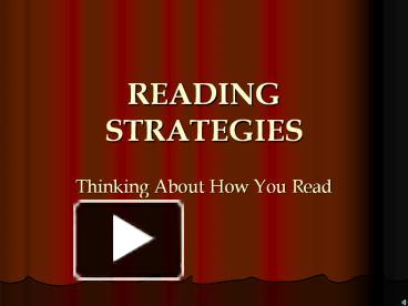 PPT – READING STRATEGIES PowerPoint presentation | free to view - id ...