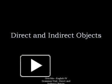 PPT – Direct and Indirect Objects PowerPoint presentation | free to ...