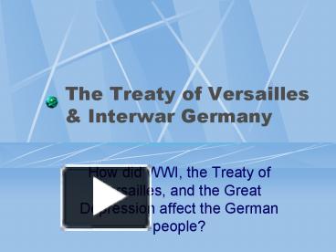 The Treaty of Versailles presentation | free to view