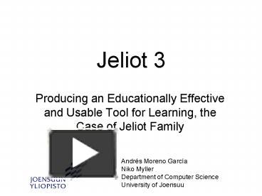 PPT – Jeliot 3 PowerPoint presentation | free to download - id: 22781a-ZDc1Z