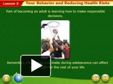 PPT – Your Behavior and Reducing Health Risks PowerPoint presentation ...