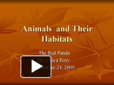 Animals and Their Habitats presentation | free to view