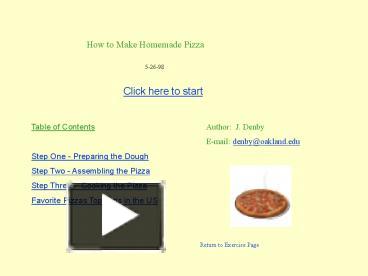 How to Make Homemade Pizza presentation | free to view