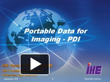 Portable Data for Imaging PDI presentation | free to view