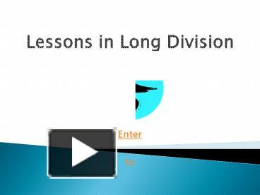 PPT – Lessons in Long Division PowerPoint presentation | free to view ...