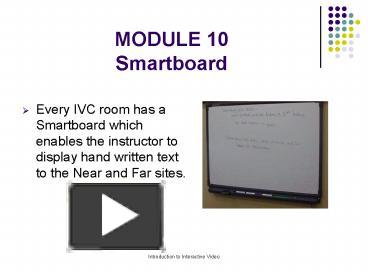 PPT – MODULE 10 Smartboard PowerPoint presentation | free to view - id ...