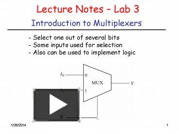 Introduction to Multiplexers presentation | free to view
