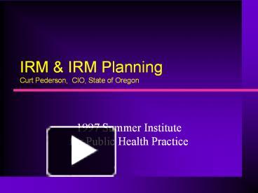 IRM presentation | free to download