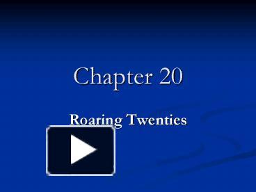 PPT – Roaring Twenties PowerPoint presentation | free to view - id ...