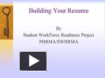 PPT – Building Your Resume PowerPoint presentation | free to view - id ...