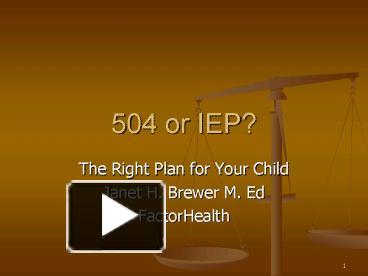 504 or IEP presentation | free to view