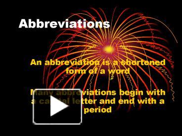 PPT – Abbreviations PowerPoint presentation | free to view - id: 239f93 ...