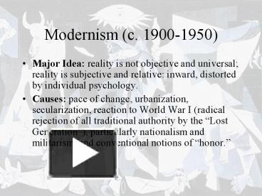 PPT – Modernism (c. 1900-1950) PowerPoint presentation | free to view ...