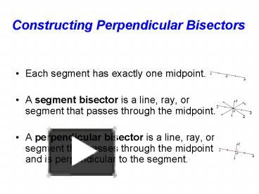 Constructing Perpendicular Bisectors presentation | free to view