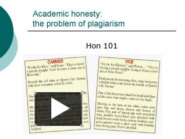 Academic honesty: the problem of plagiarism presentation | free to view