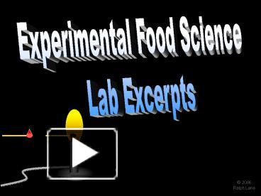 Experimental Food Science presentation | free to download