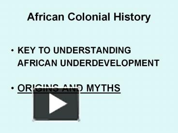 African Colonial History presentation | free to download