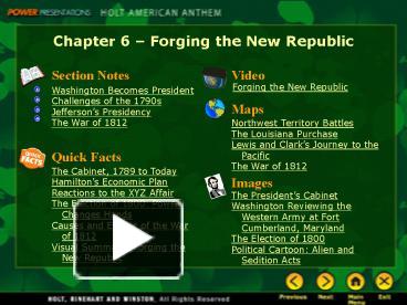 PPT – Chapter 6 Forging the New Republic PowerPoint presentation | free ...