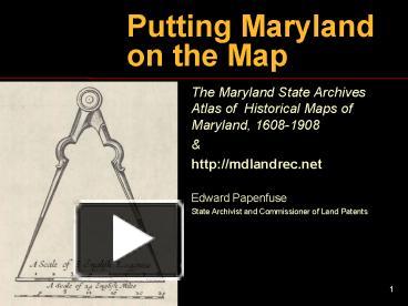 PPT – Putting Maryland on the Map PowerPoint presentation | free to ...