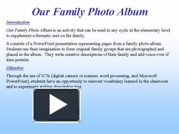 Our Family Photo Album presentation | free to view