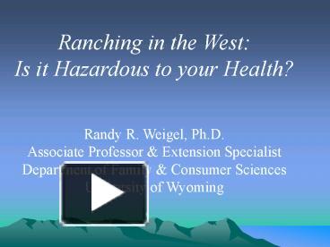 PPT – Ranching in the West: PowerPoint presentation | free to view - id ...