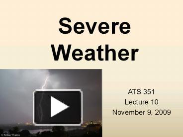 Severe Weather presentation | free to download