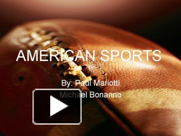 AMERICAN SPORTS presentation | free to view